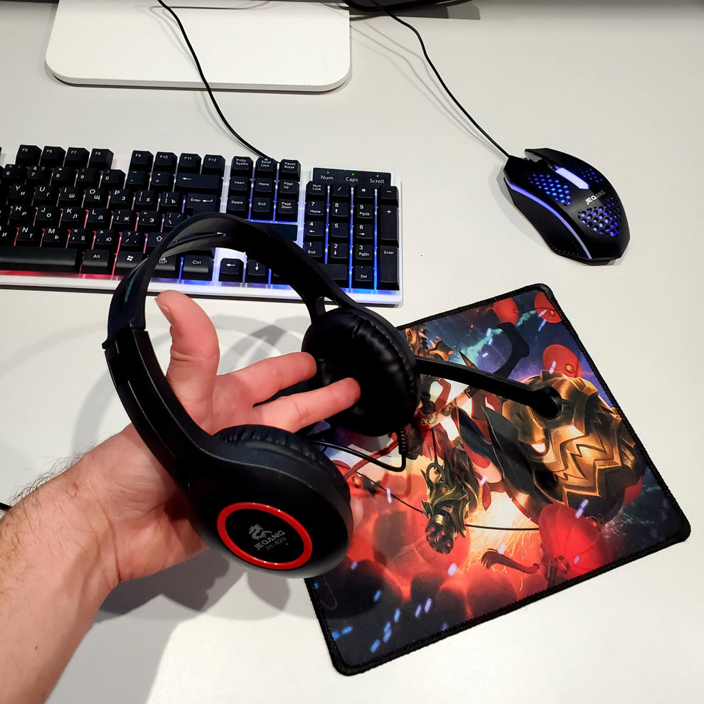 4-u-1 Gaming Komplet (Tastatura, Miš, Slušalice, Podloga) - SAMO KLIKNI