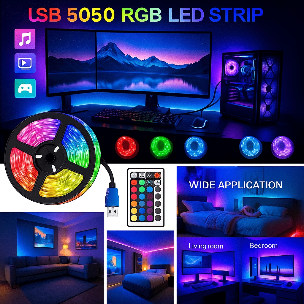 RGB LED Traka 5050 s USB priključkom - SAMO KLIKNI